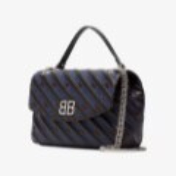 Balenciaga | Bags | Balenciaga Black Medium Bb Round Logo Charm Bag ...